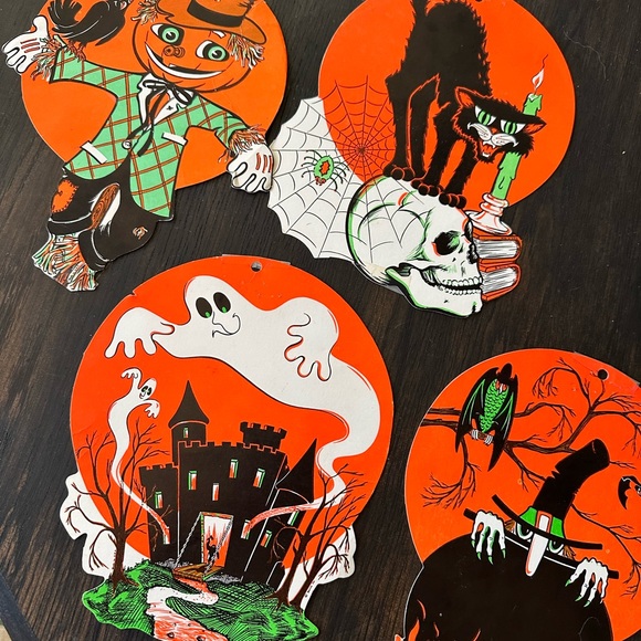 beistle | Holiday | Beistle Vintage Halloween Cut Outs Black Cat Skull ...